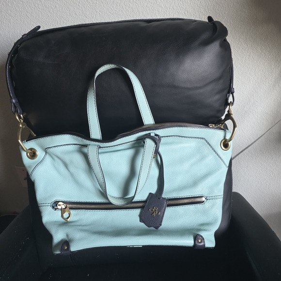 orYANY | Bags | Oryany Aqua Blue And Navy Blue Tote Bag | Poshmark